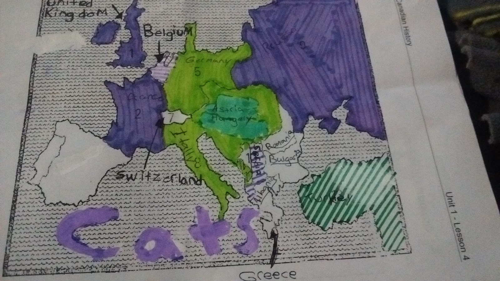 Ko-Ko's school work: history - ww1 map