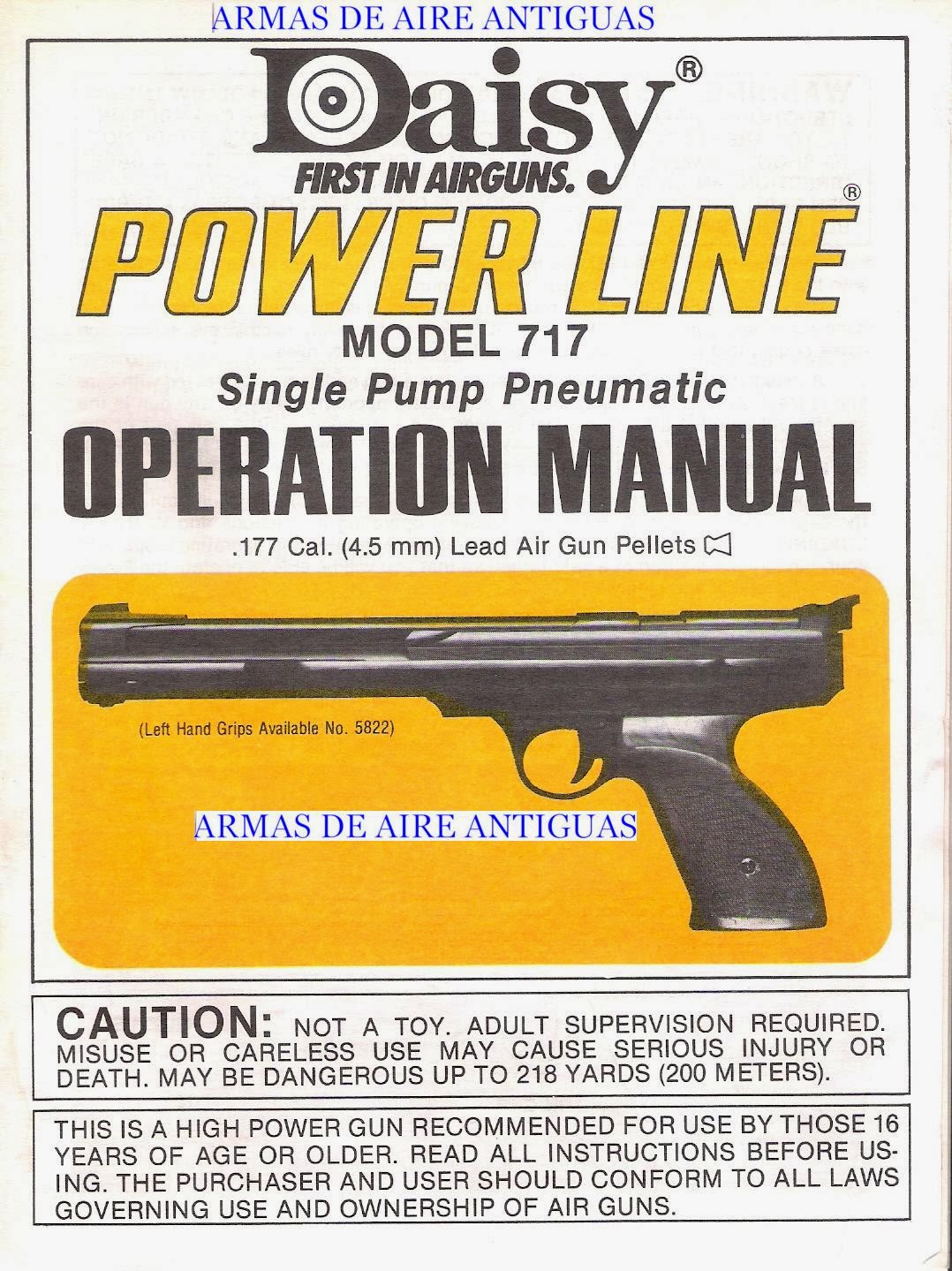 ARMAS ANTIGUAS DE AIRE: PISTOLA DAISY 717