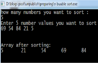 C C++ programs: c program bubble sort