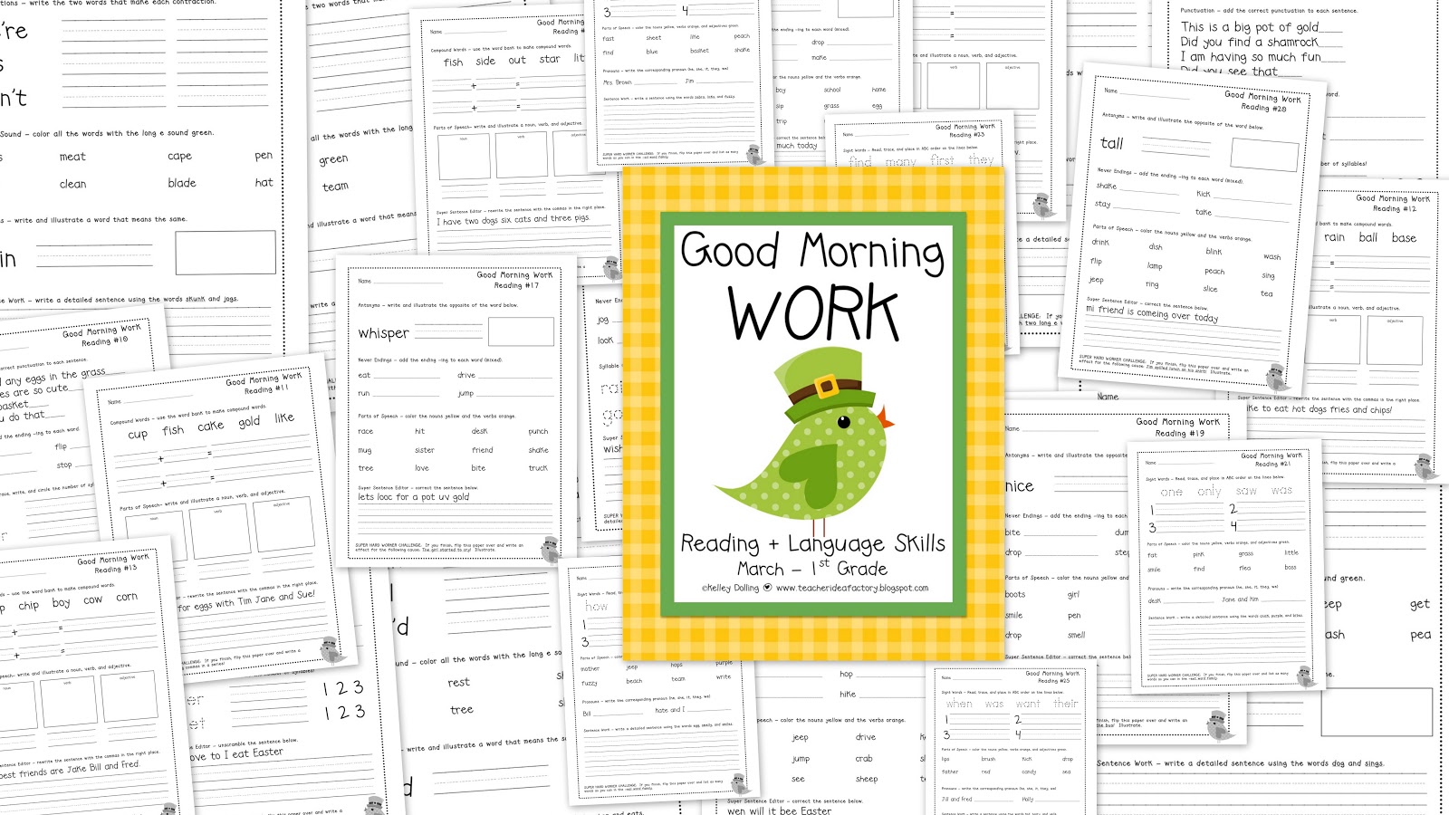MARCH GOOD MORNING WORK (READING) + FREEBIE - Teacher Idea Factory