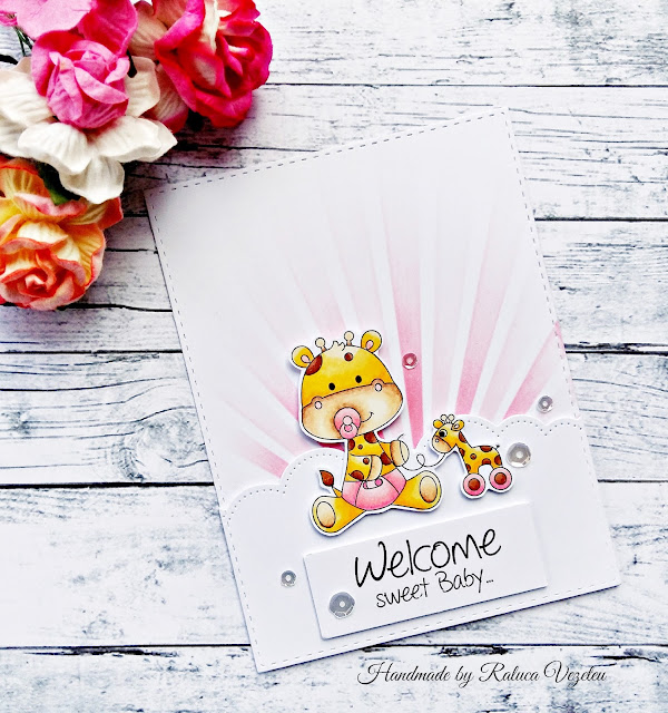 Welcome sweet baby (girl version) - Craftin Desert Divas Handmade Card