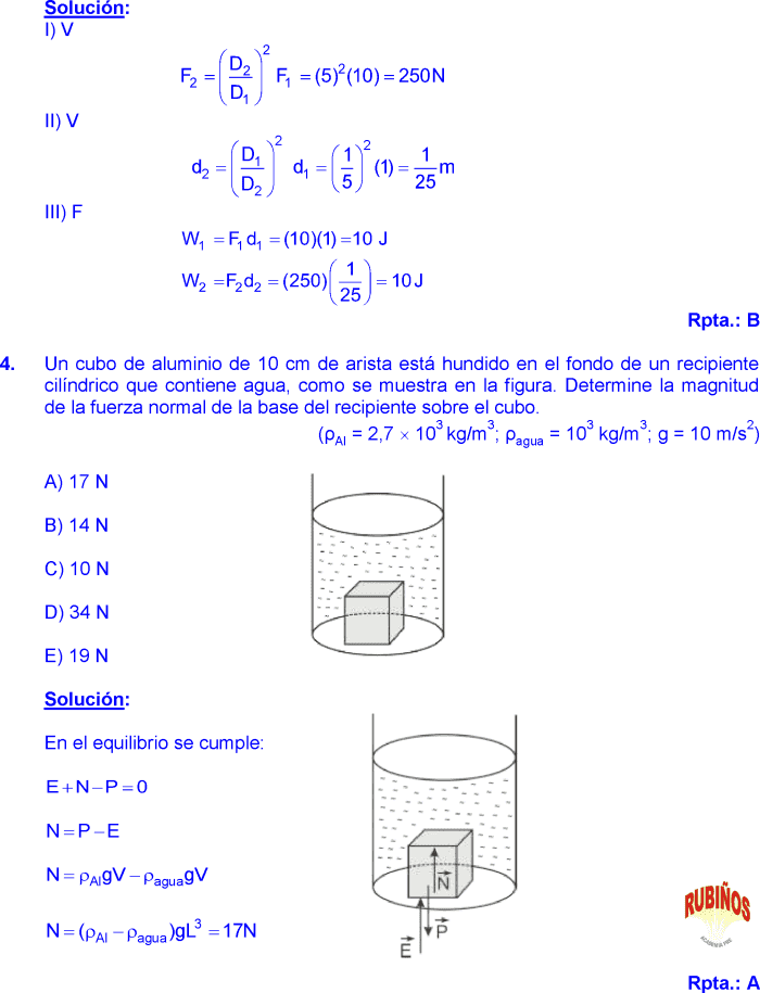 Hidrostática Problemas Resueltos pdf