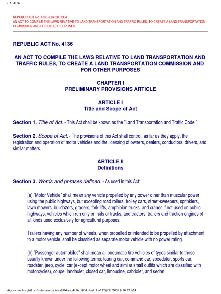 ra 4136 - philippin news collections