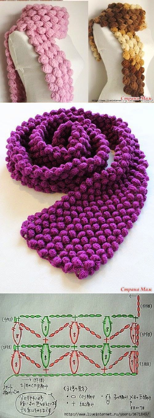 Πλεκτες Ιδεες-Crochet Ideas: πλεκτοσχεδιο για κασκολ με βελονακι ...