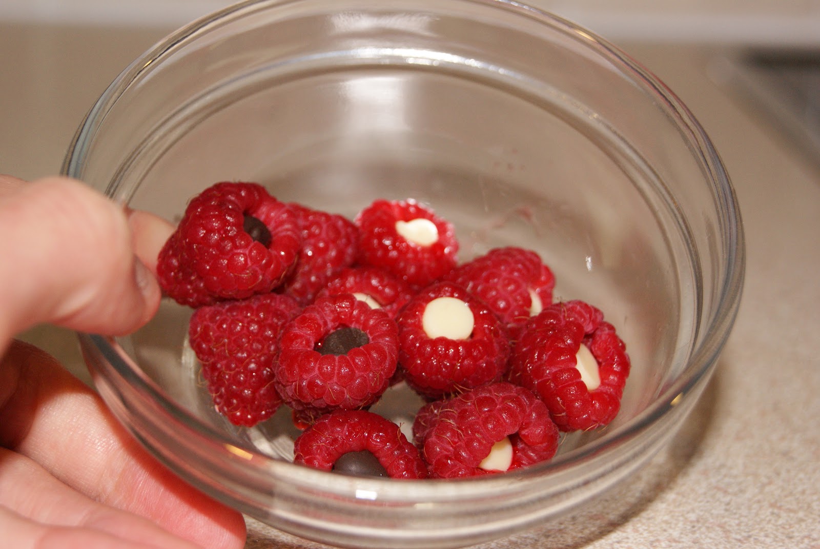 Being Inspired: Day 20 - Chocolate Stuffed Raspberries
