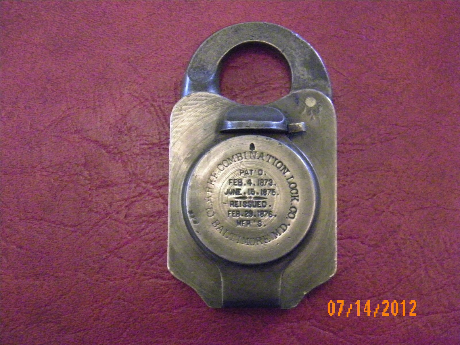 RestraintsBlog: 1876 Clarke U.S. Treasury Lock
