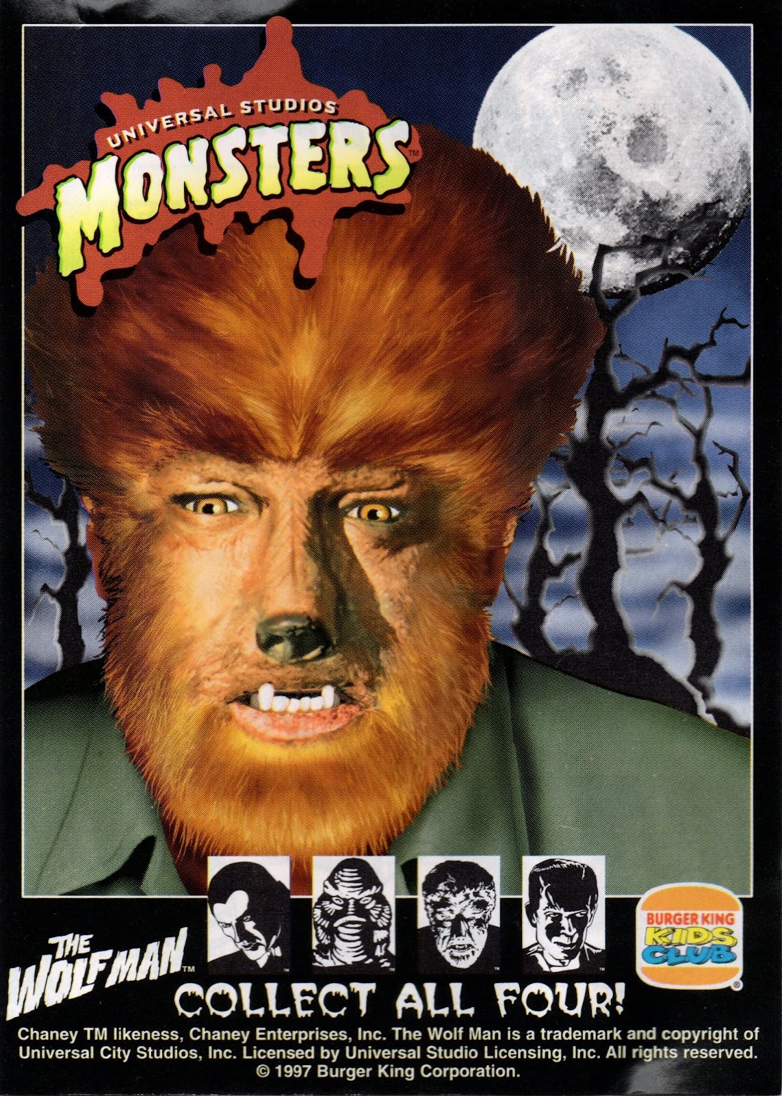 Toys and Stuff: Burger King Universal Studios Monsters 1997 - The Wolfman