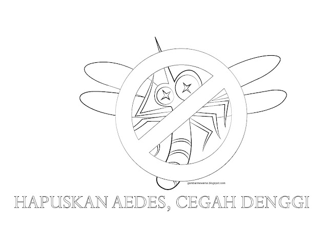 Poster Mewarna Hapuskan Denggi - Gambar Mewarna