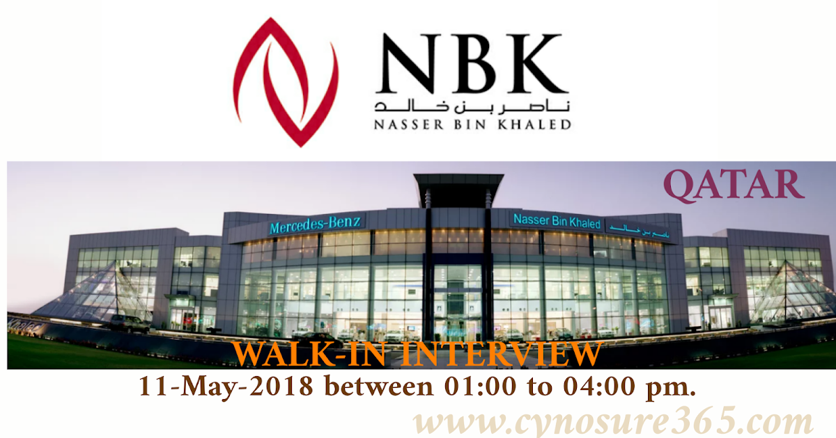 WALK-IN INTERVIEW - NASSER BIN KHALED QATAR - CYNOSURE365