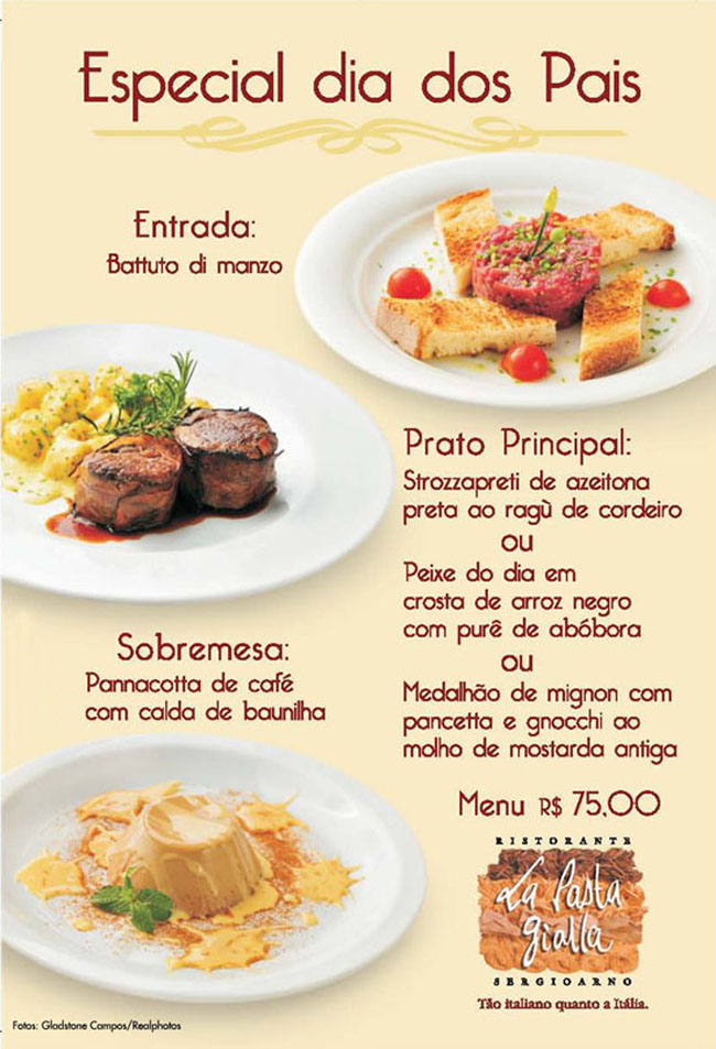 SALVADOR POR STEFANO DIAZ: DIA DOS PAIS GANHA MENU ESPECIAL NO LA PASTA ...