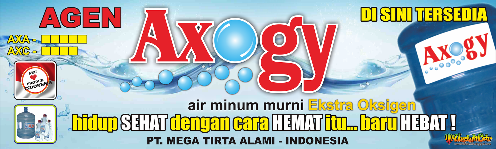 Desain Spanduk/Banner Axogy Air Mineral File Cdr | Omah Corel