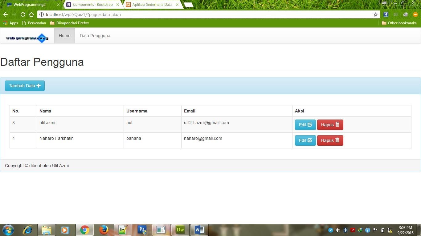 Membuat CRUD dengan PHP MySQLi ~ Ulil Azmi's blog