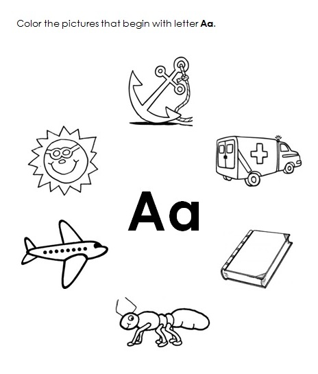 Free Printable Worksheets: The Alphabet - Letter A