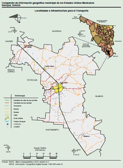 GeneaSon: Genealogía e Historia Sonorense: Mapa del Municipio de Navojoa