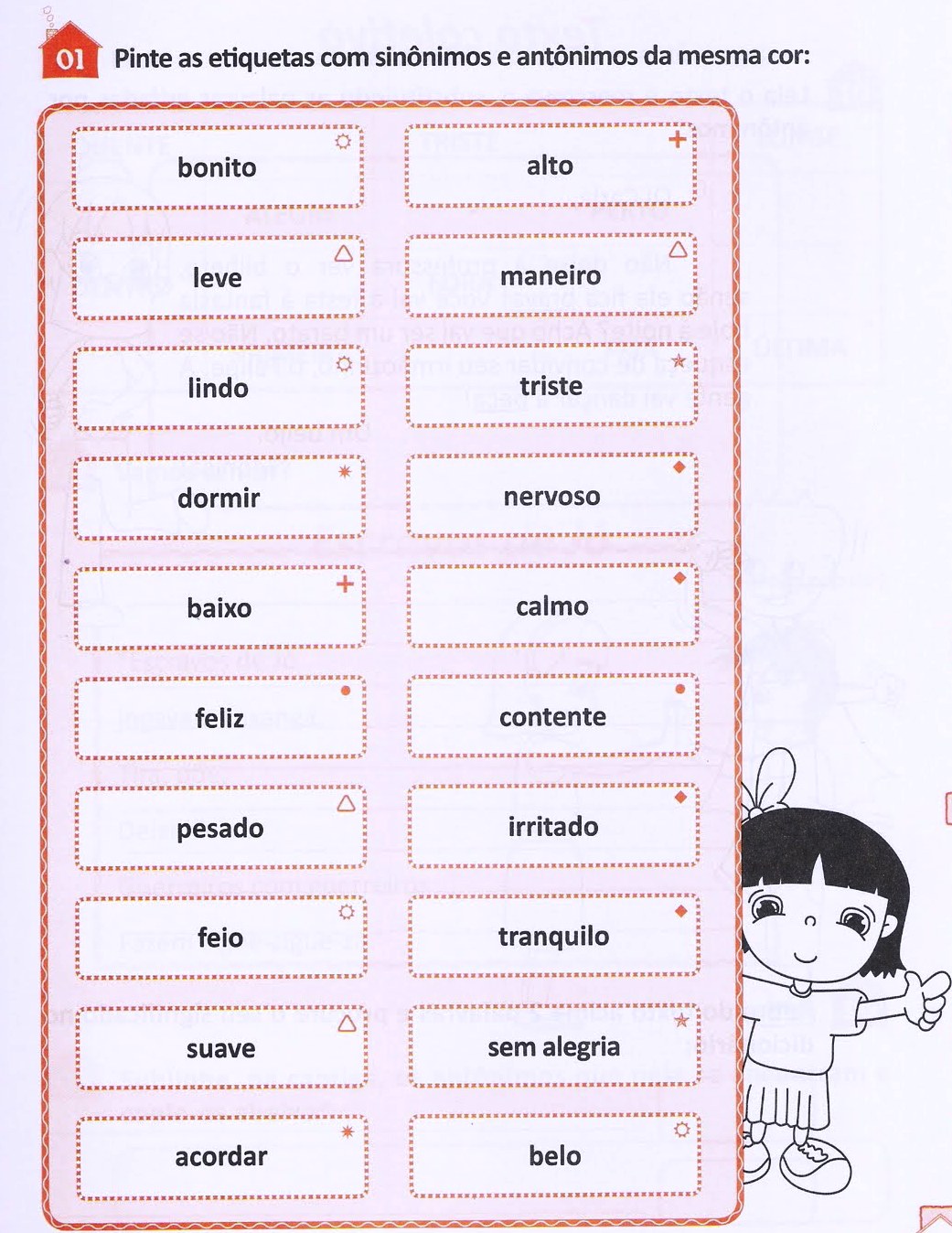 Escola Saber: Atividades de sinônimo e antônimo para imprimir