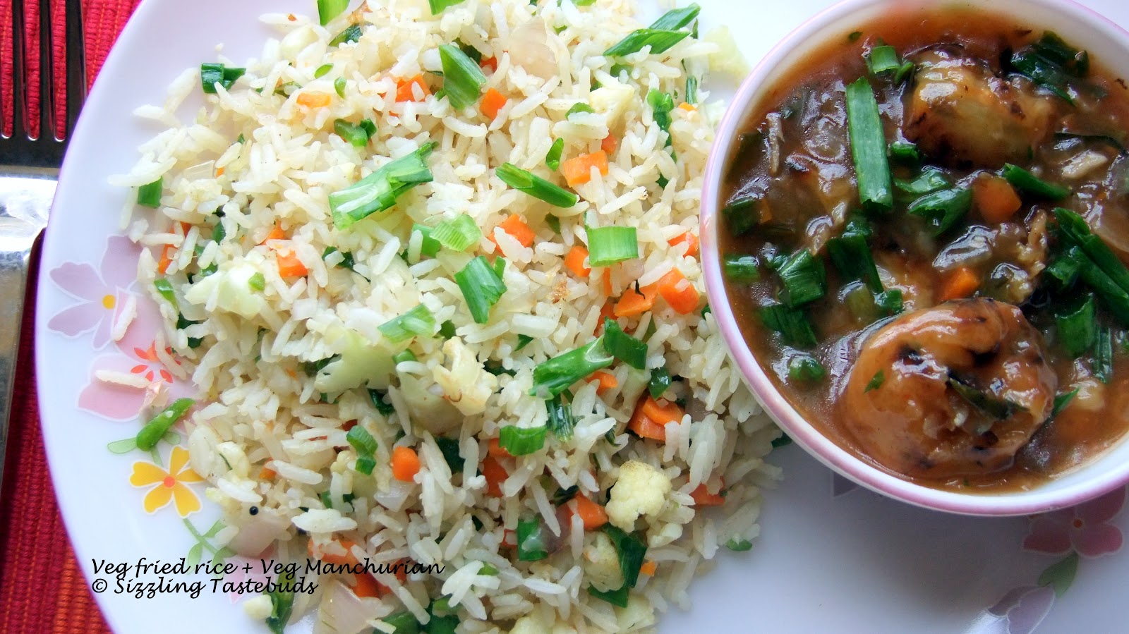 Sizzling Tastebuds: Veg Fried Rice with Low cal Veg Manchurian : A ...