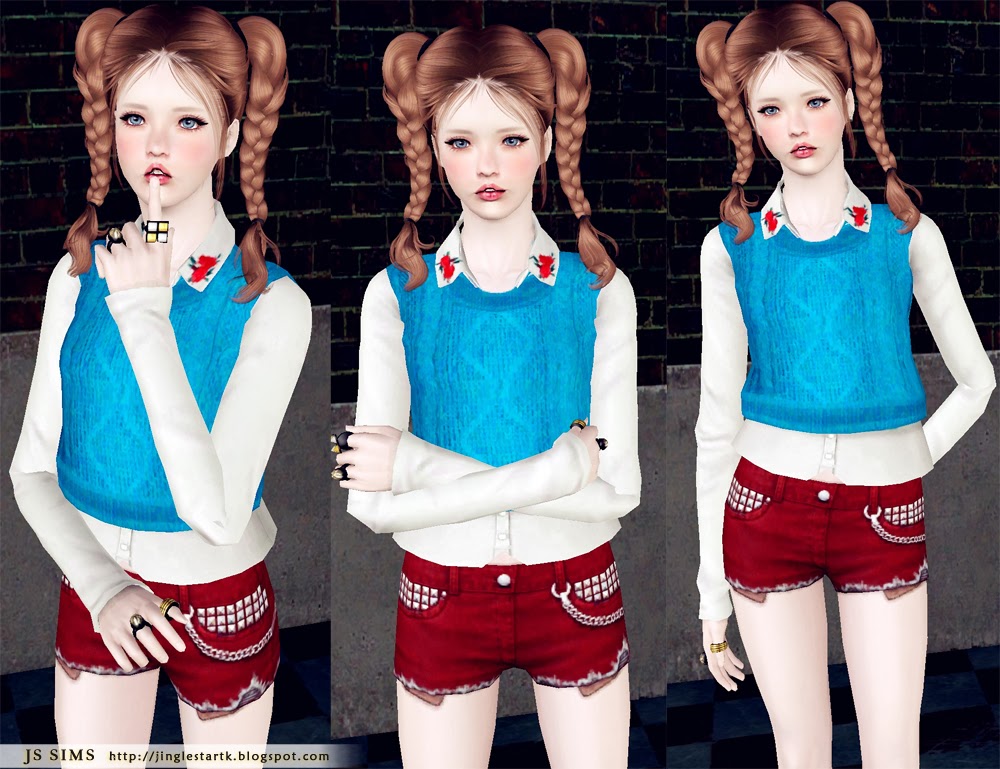 [JS SIMS 3] Point Blouse With Knit Vest @ JS SIMS :: 痞客邦