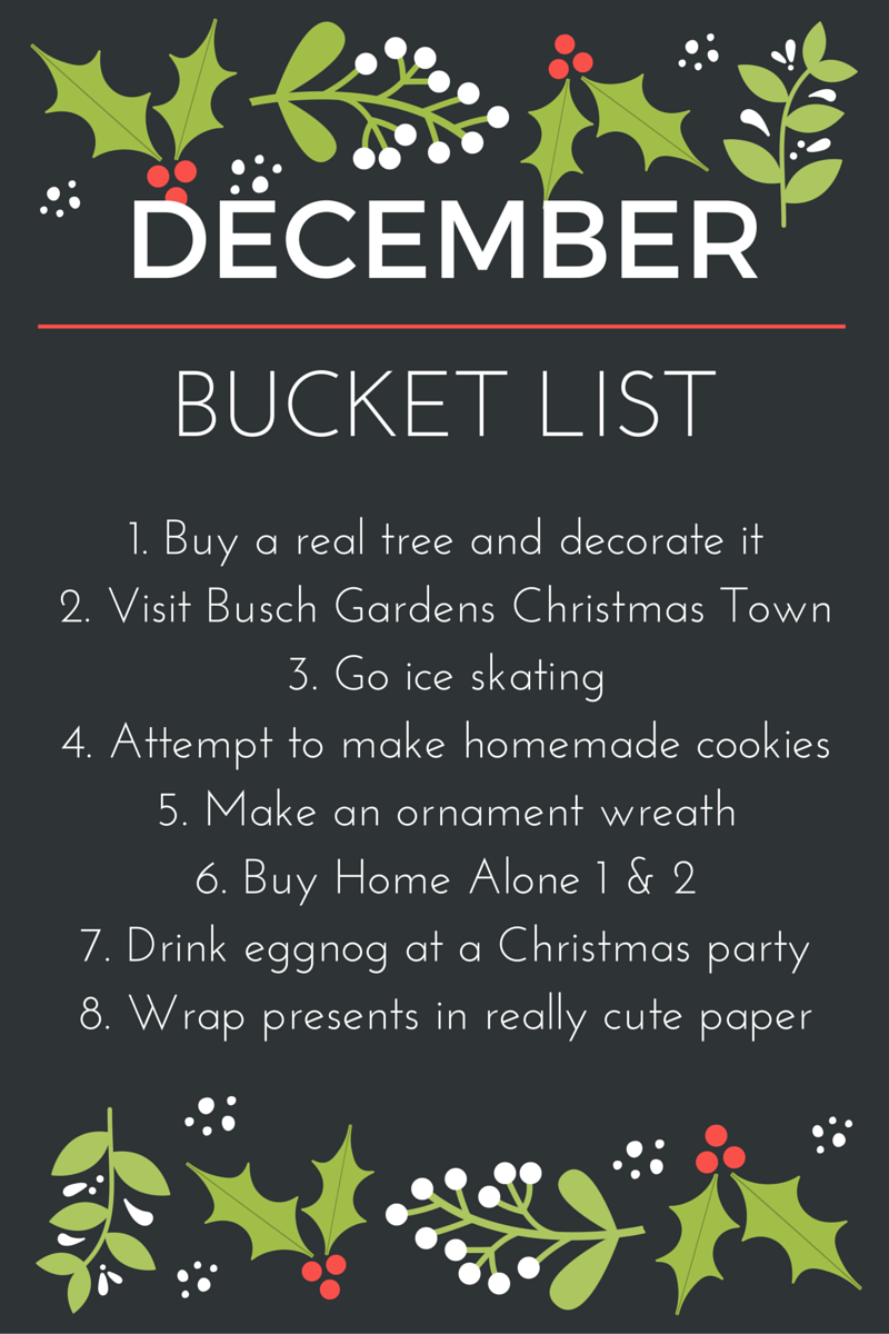 TRULY YOURS, A.: December Bucket List