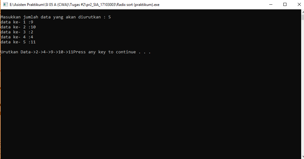 Program C++ Radix Sorting | RZDev: Belajar Programming!
