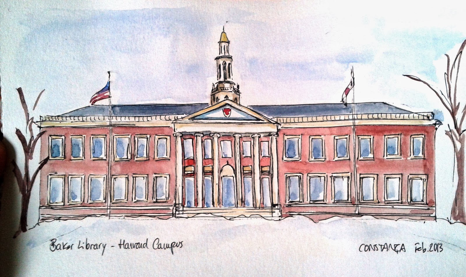 Sketching the World: Baker Library - Harvard Business School