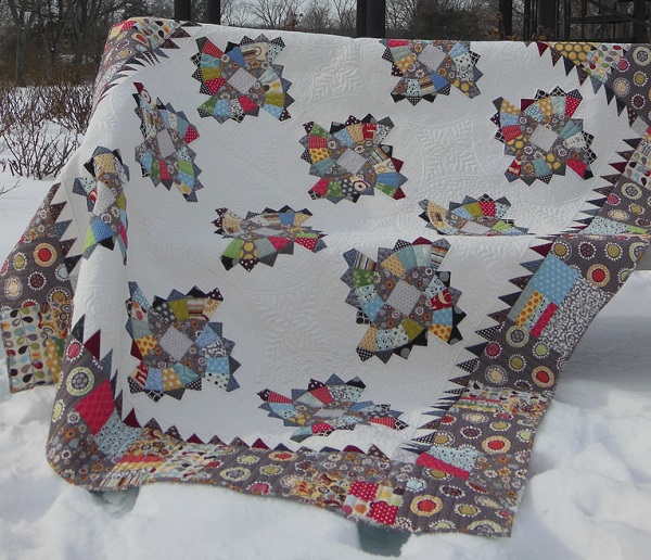 Quilt patchwork "Twirling Fans" - Pattern