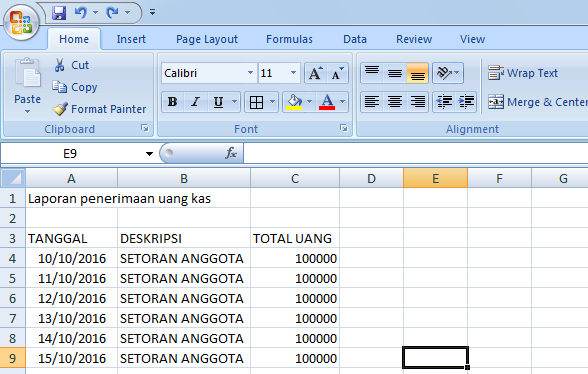 Penggunaan Format Cell pada Excel 2007. - Teknik Informatika