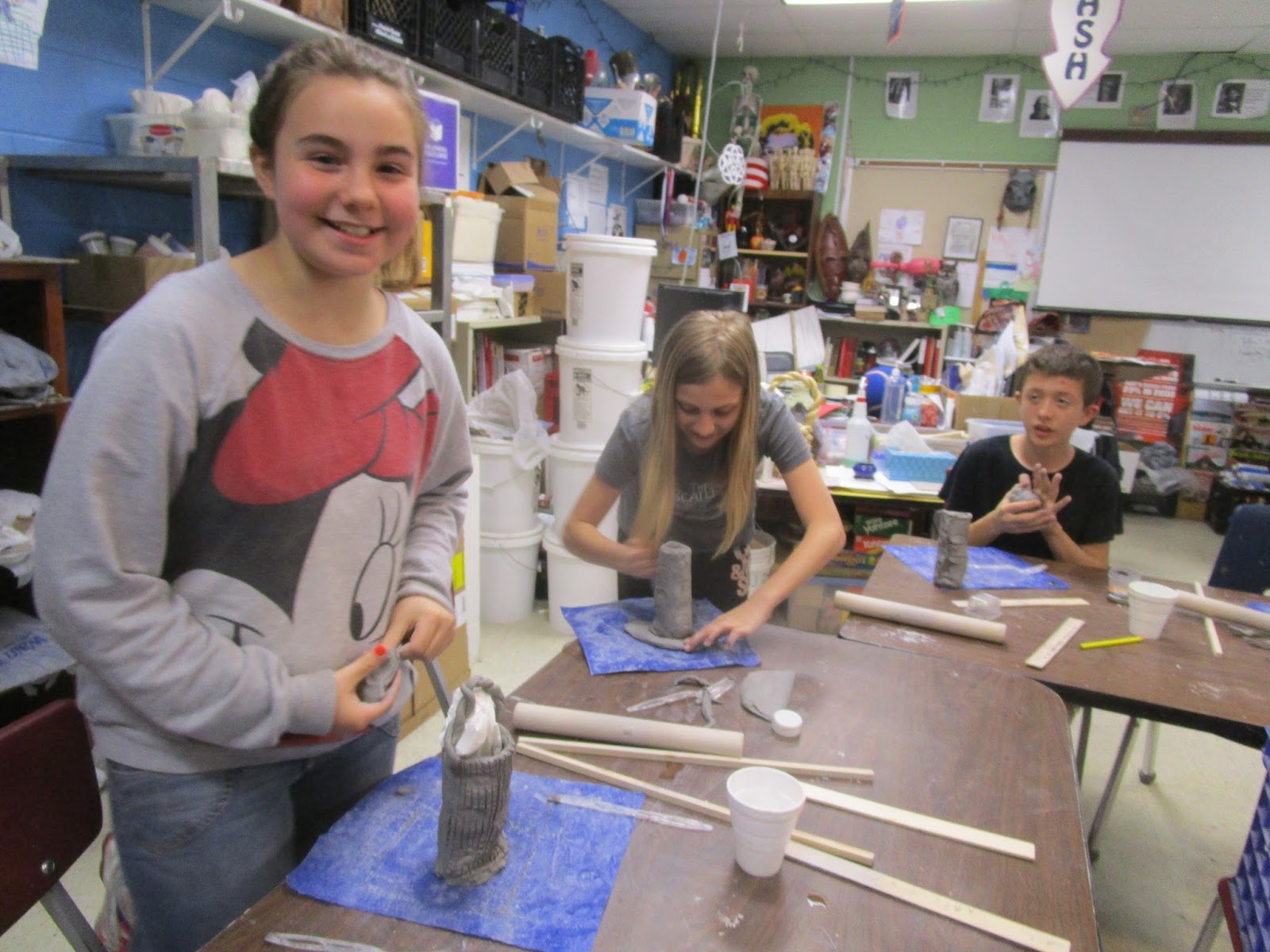 Coloring Outside the Lines: 6th grade clay.....the flip side