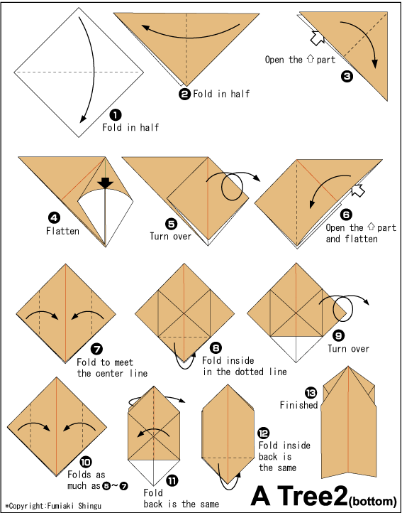Tree 2 - Easy Origami instructions For Kids