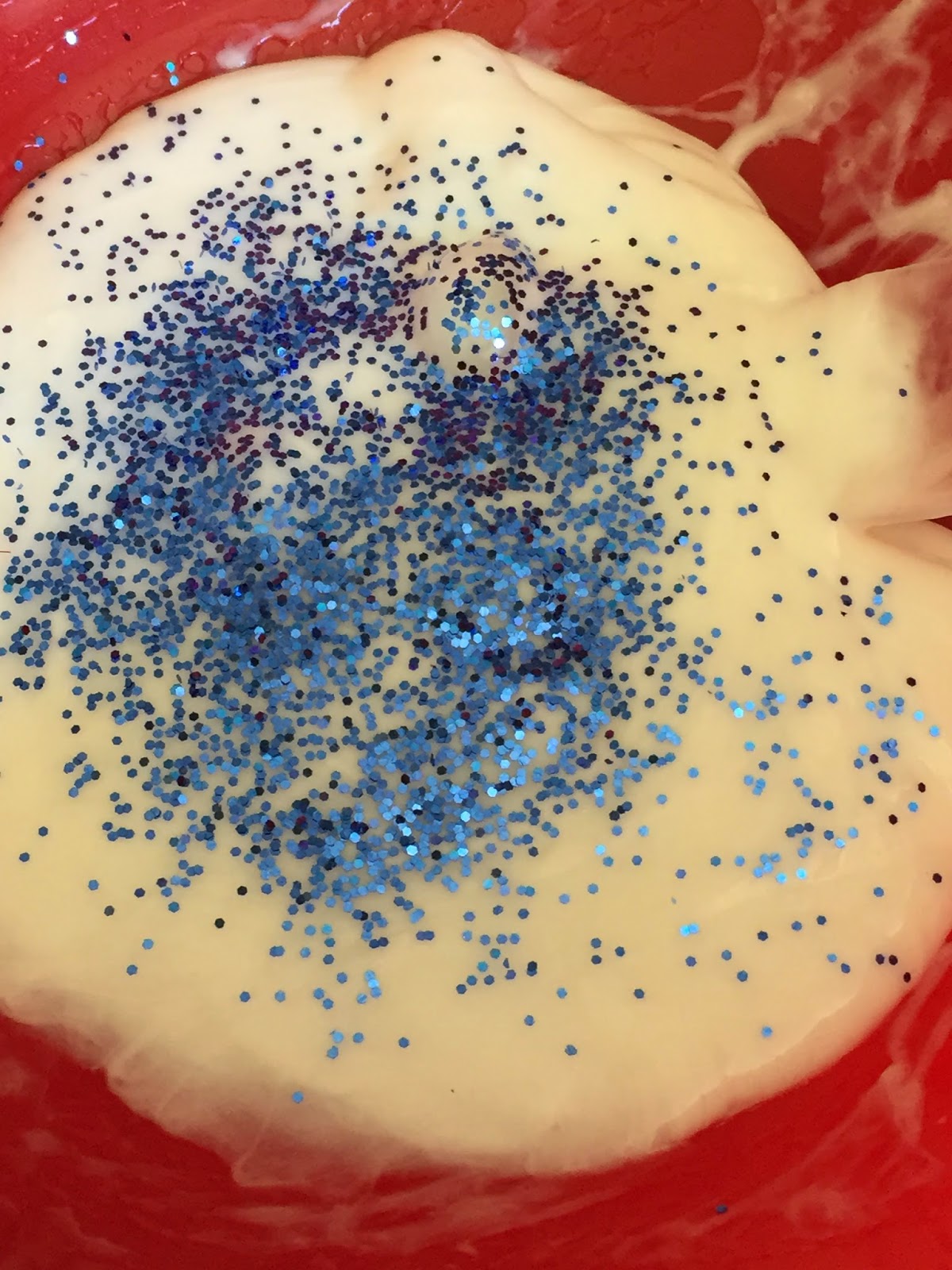 Mini Monets and Mommies: Red, White and Blue Glitter Slime for Kids