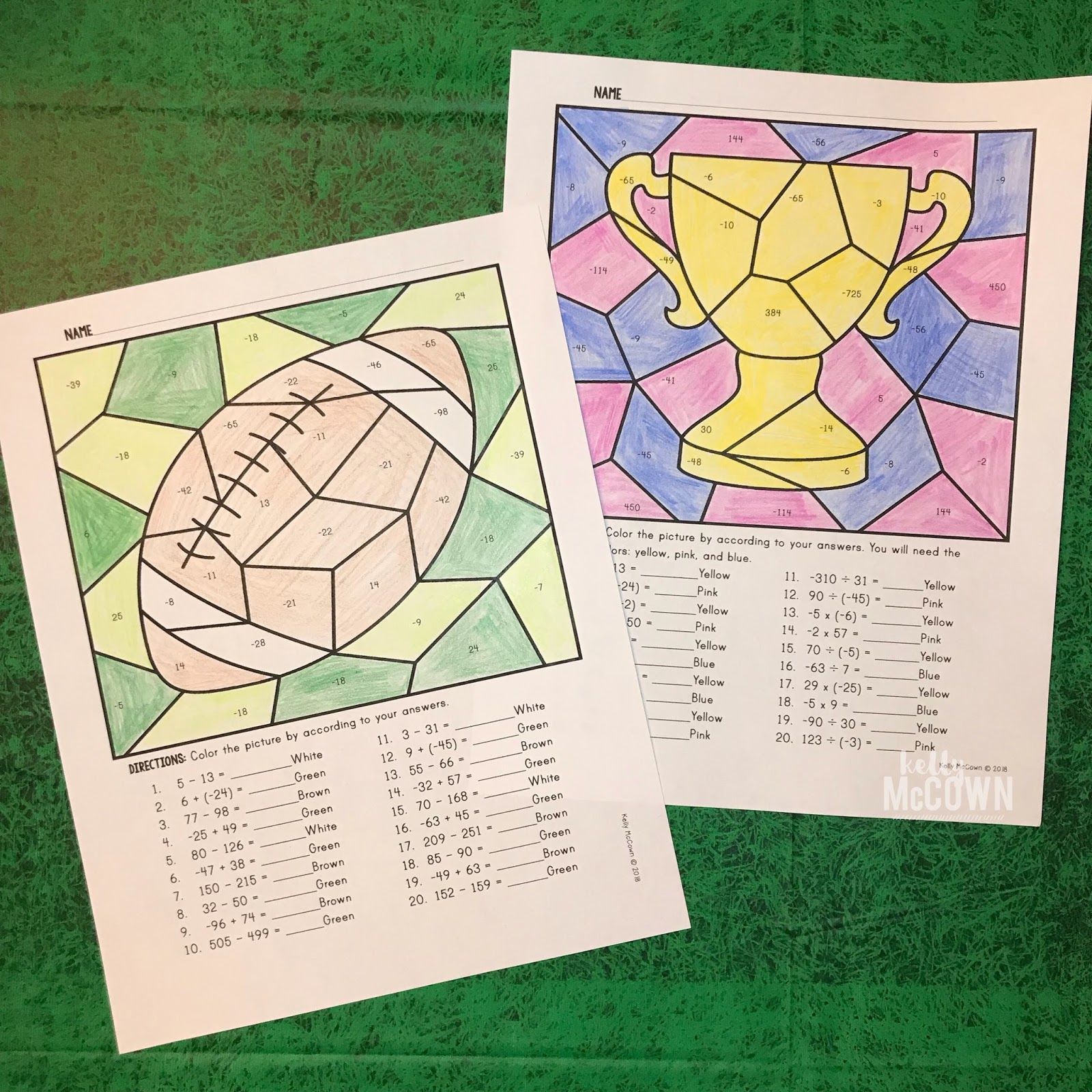 Kelly McCown: The BIG Game Football Integer Coloring Pages