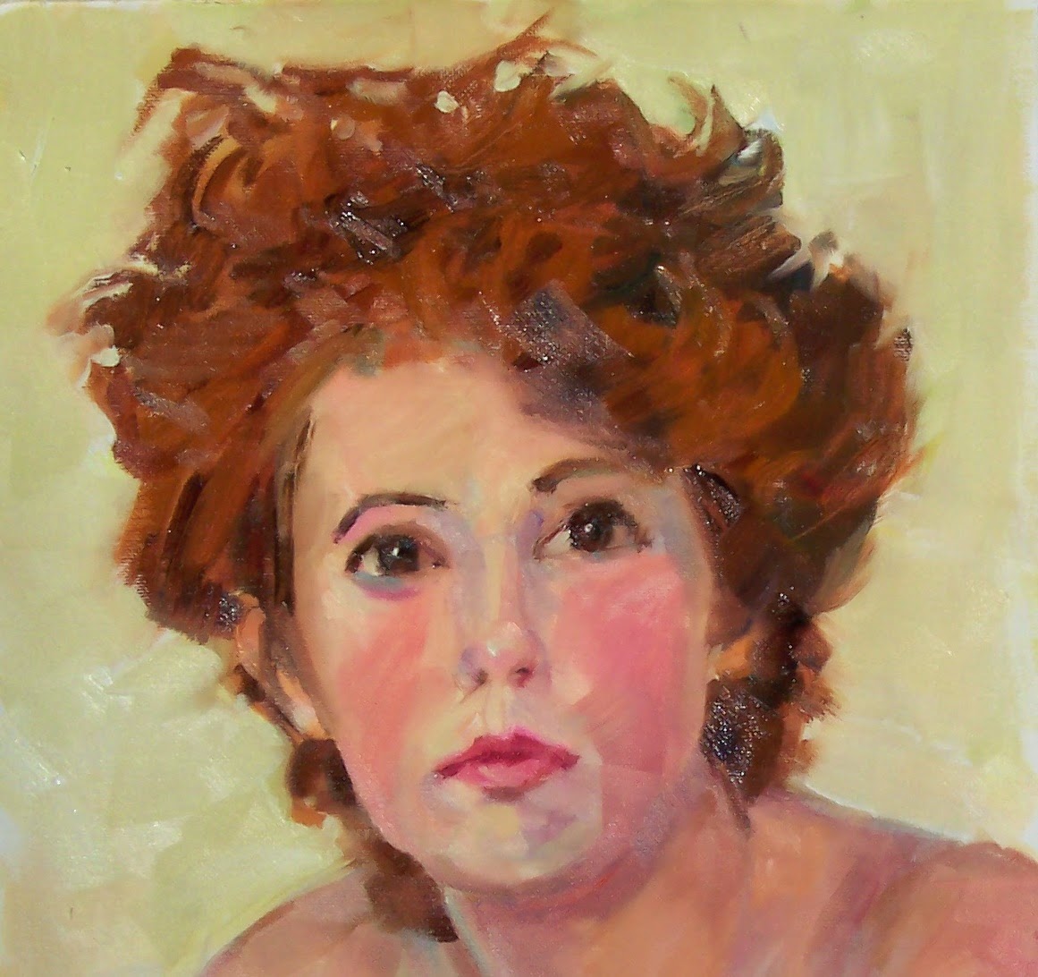 Art Every Day : Melanie,portrait,oil on canvas pad,16x12,priceNFS