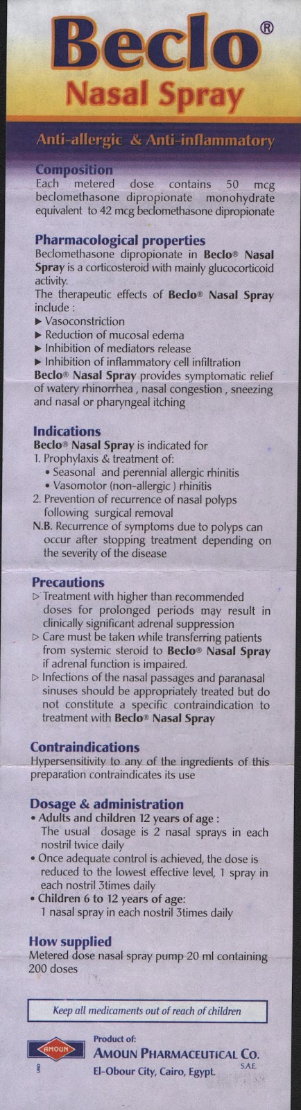 Drug Pamphlet: Beclo