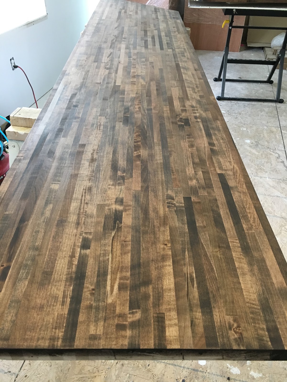 Not Quite a Teardown...: How to (and how not to) stain maple countertops