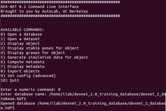 Dex-Net installation procedure on system installed with Anaconda and ROS