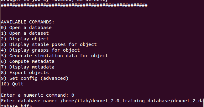 Dex-Net installation procedure on system installed with Anaconda and ROS
