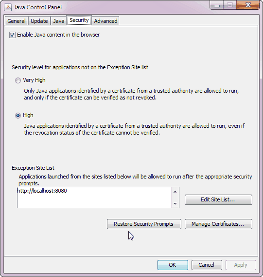 Coding Snapshot Allowing Unblock Self Signed Java Applet In Java 7 Update 51 And Later 6408