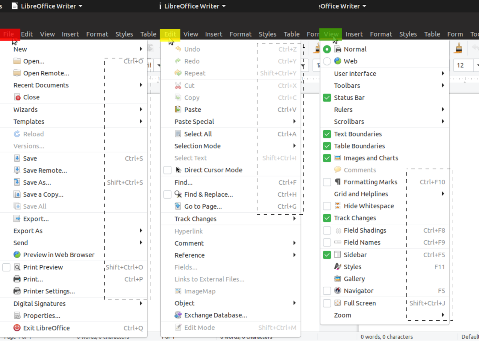 LibreOffice Writer: The User Interface