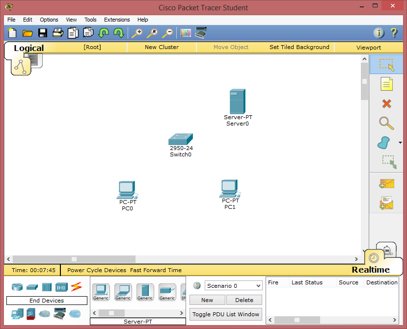 Jaringan Client-Server dan Jaringan Router pada Cisco Packet Tracer