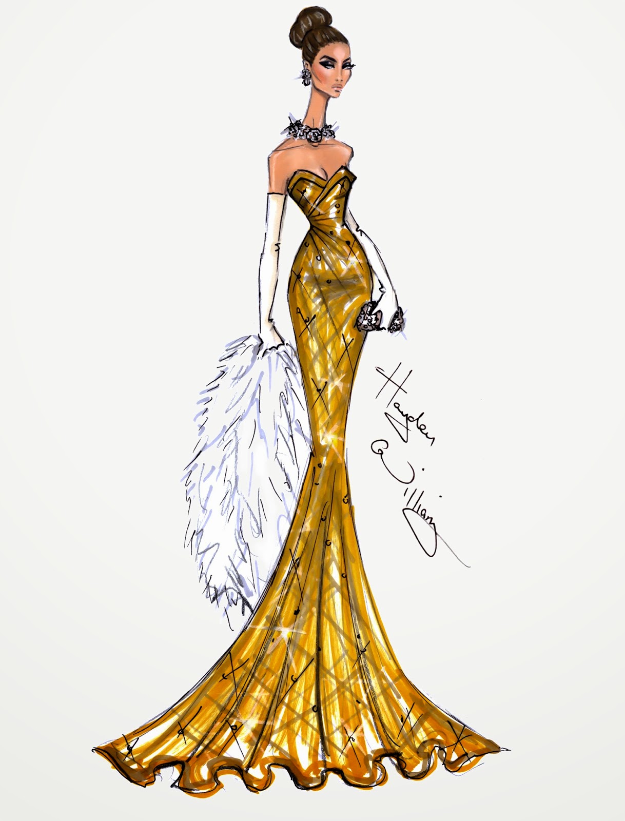 Hayden Williams Fashion Illustrations: Golden Globe Couture 2014 by ...
