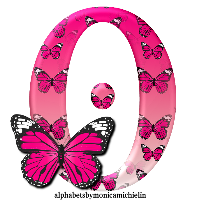 M. Michielin Alphabets: ALFABETO BORBOLETA ROSA, PINK BUTTERFLY ALPHABET