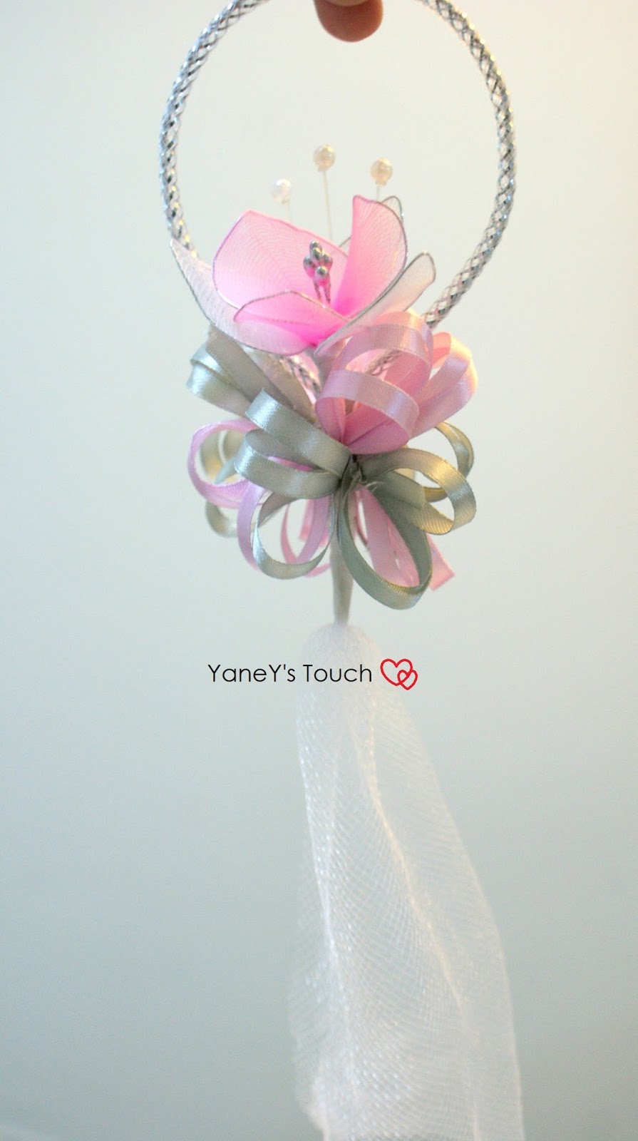 YaneY's Touch: bunga telur stokin gantung : tema pink + silver