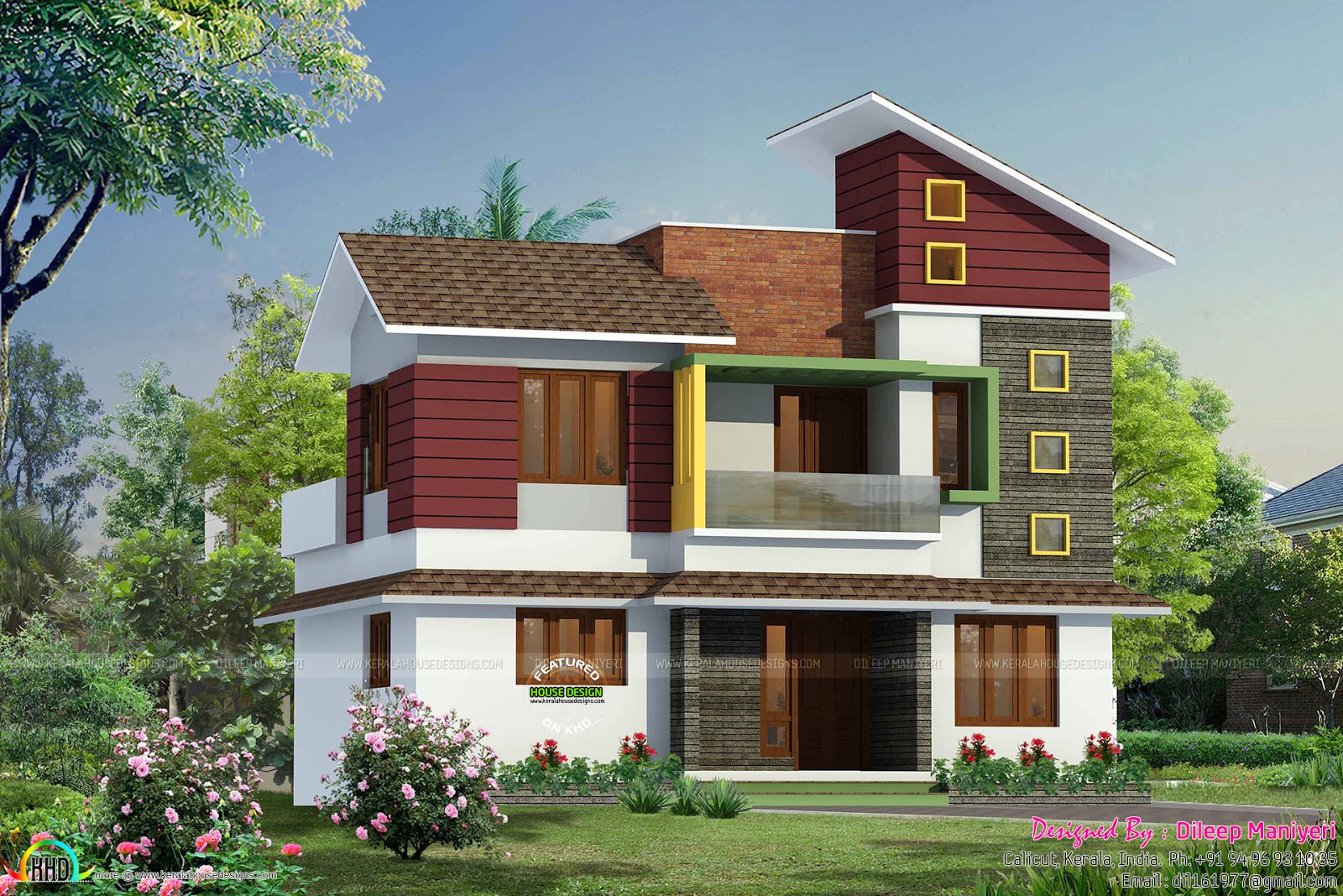 Semi contemporary home in 1440 sq-ft - Kerala Home Design and Floor ...