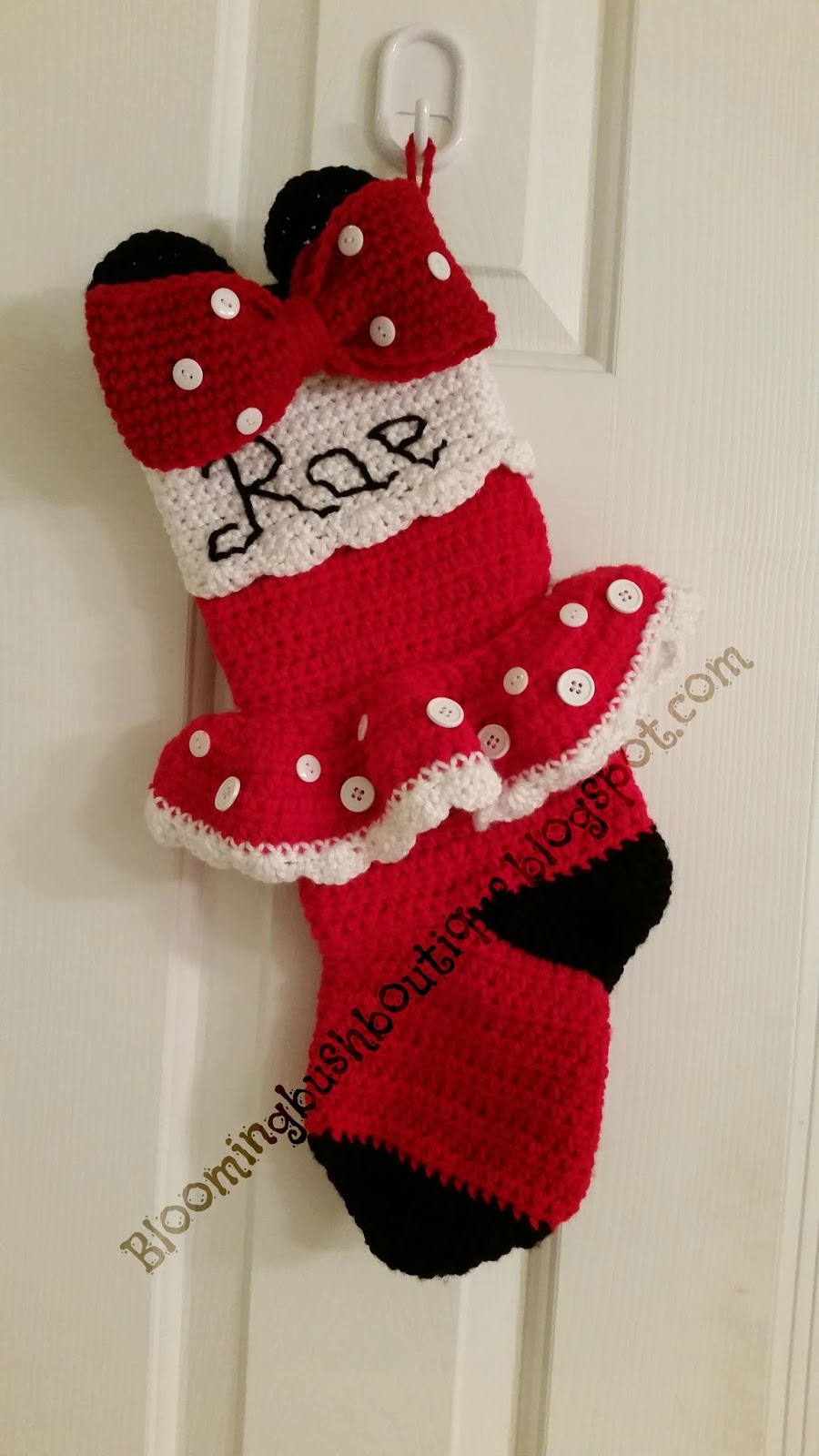 Crocheted Minnie Mouse Christmas Stocking