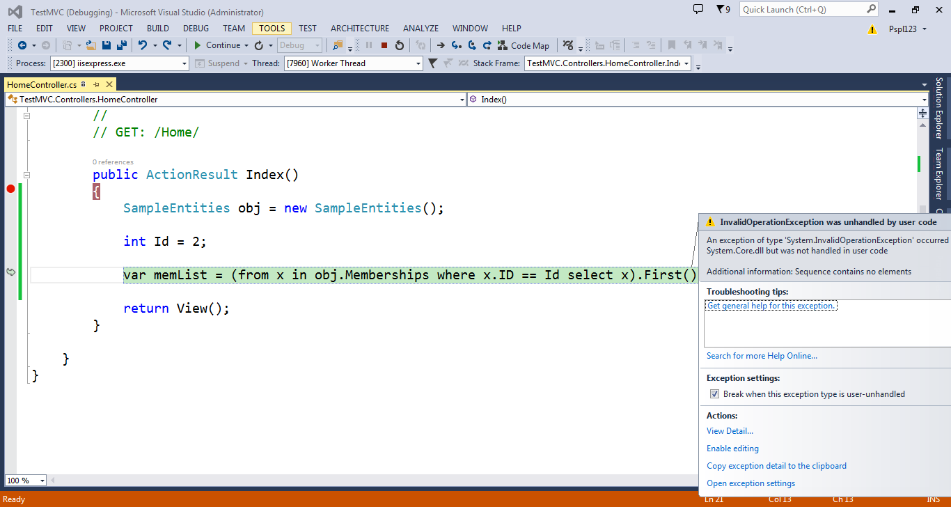 Difference between First() and FirstOrDefault() in C#.