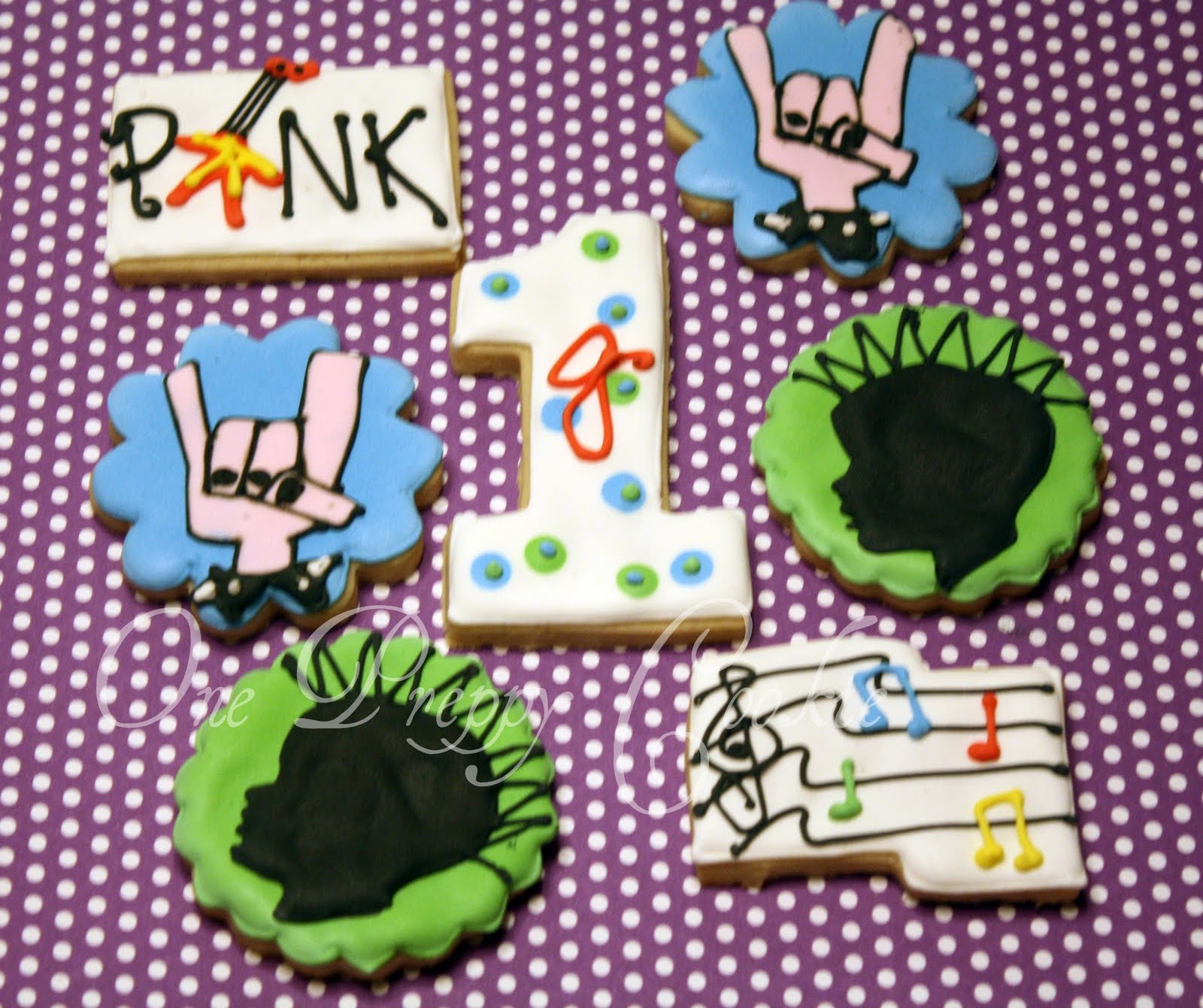 One Preppy Cookie: Punk 1st Birthday Party Cookies
