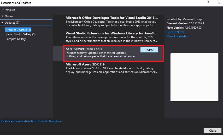 Versión incompatible de SQL Server al trata de abrir una tabla desde Visual Studio