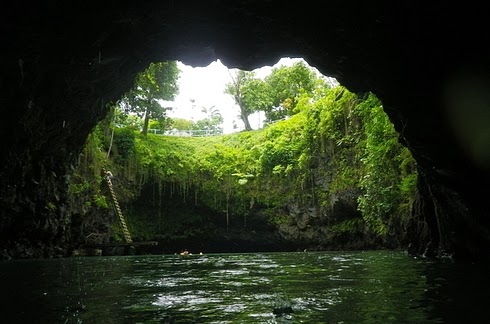biosfera: To Sua en el pueblo de Lotofaga en Upolu, Samoa.