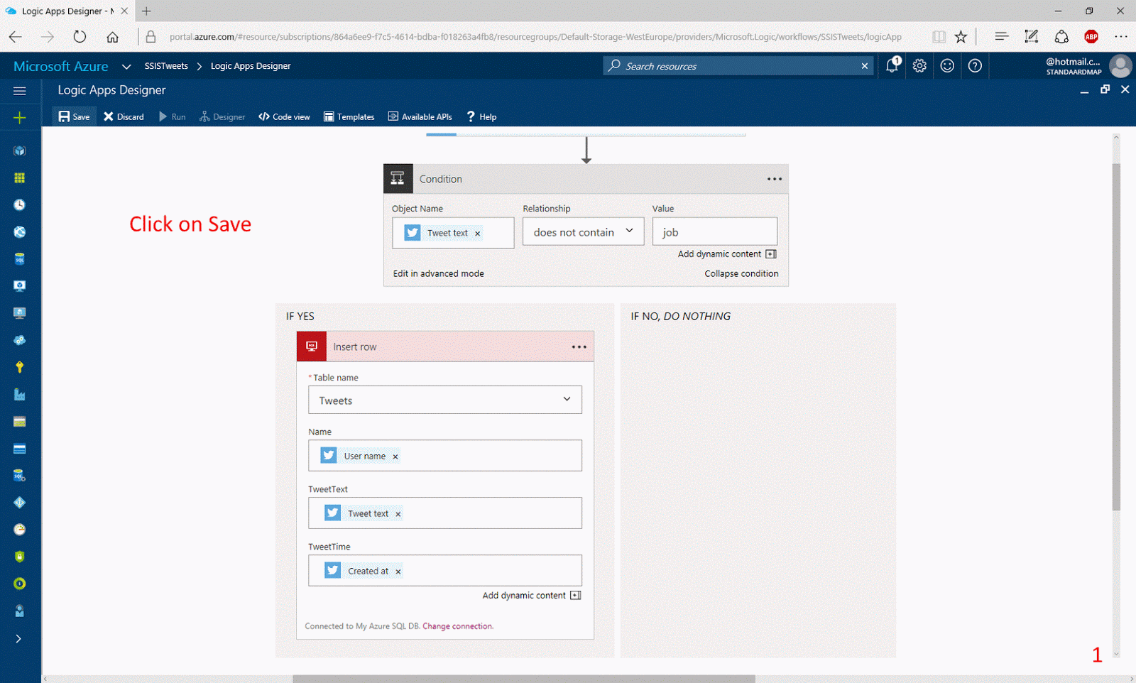 Microsoft Bi Tools Extracting Tweets With Azure App Service Logic App