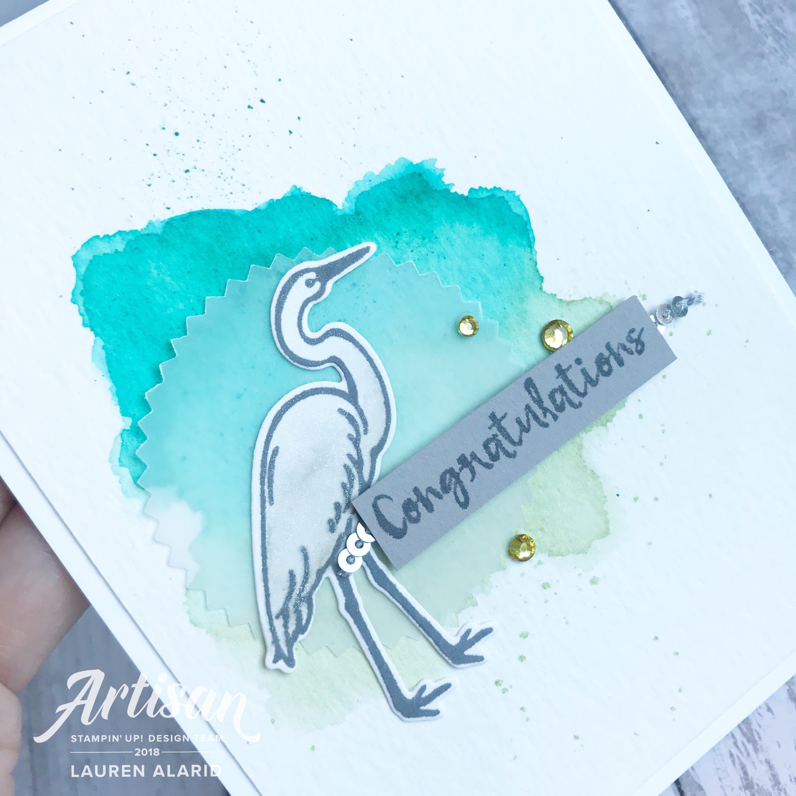 Crafty Little Peach: Lilypad Lake Watercolor Congratulations Card
