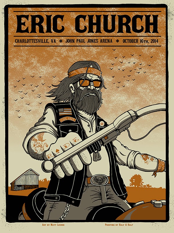 INSIDE THE ROCK POSTER FRAME BLOG: Eric Church Charlottesville & New ...